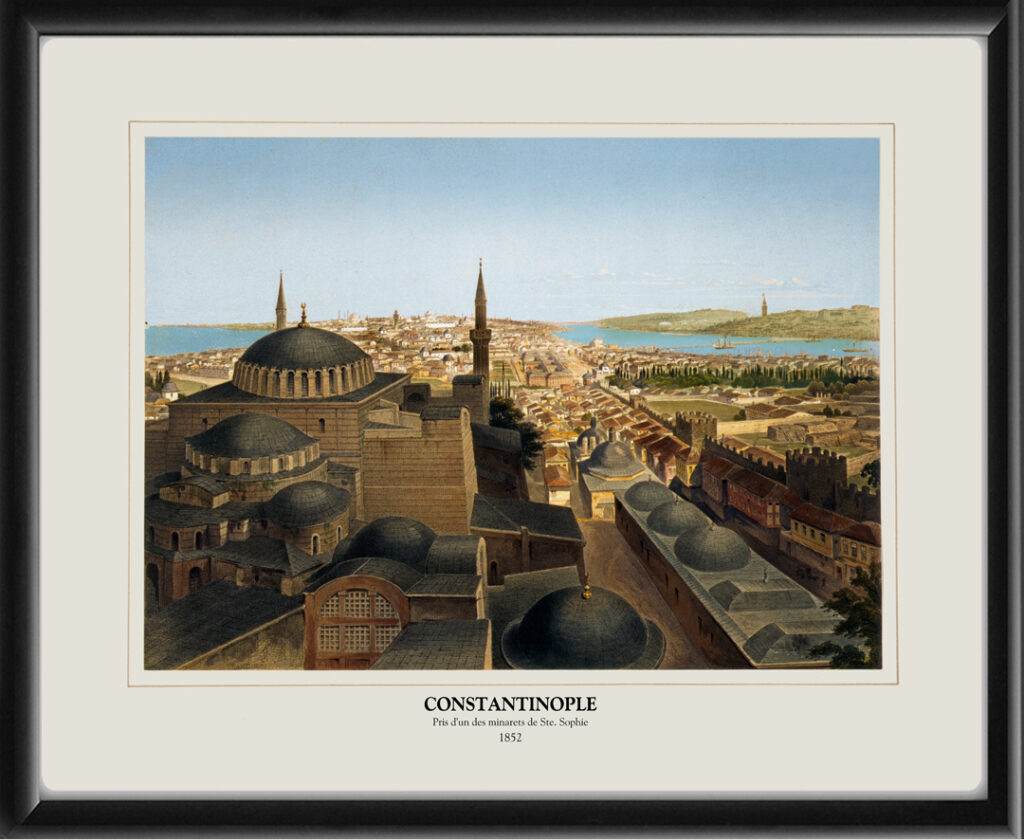 Constantinople (Istanbul) 1852 - Restored Bird's Eye View | Vintage ...
