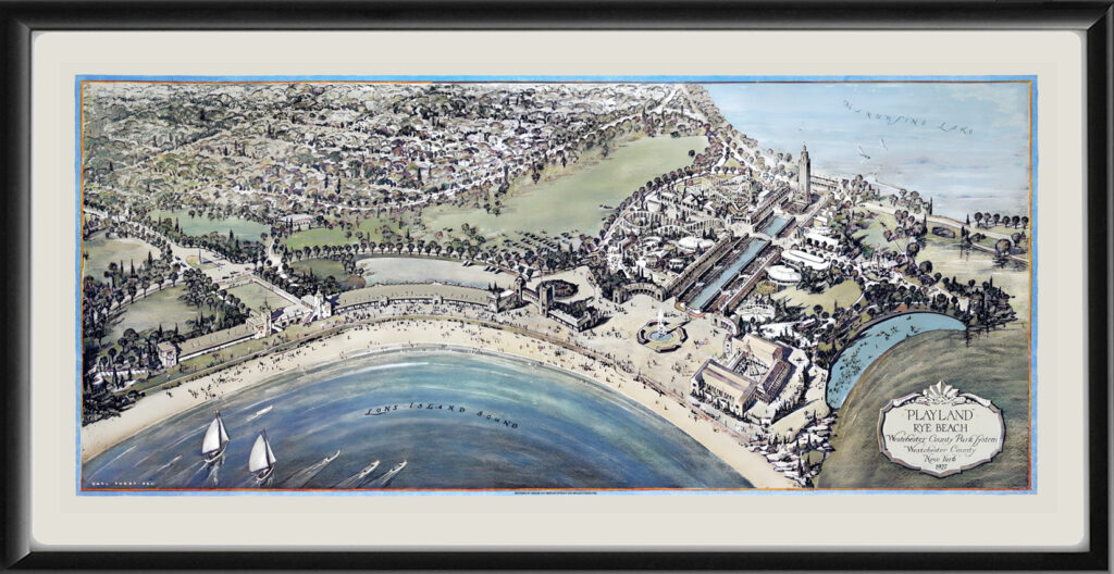 Rye Beach NY 1927 Restored Map | Vintage City Maps