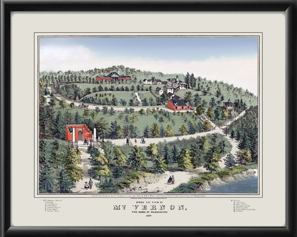 Mount Vernon VA 1859 - Home of George Washington