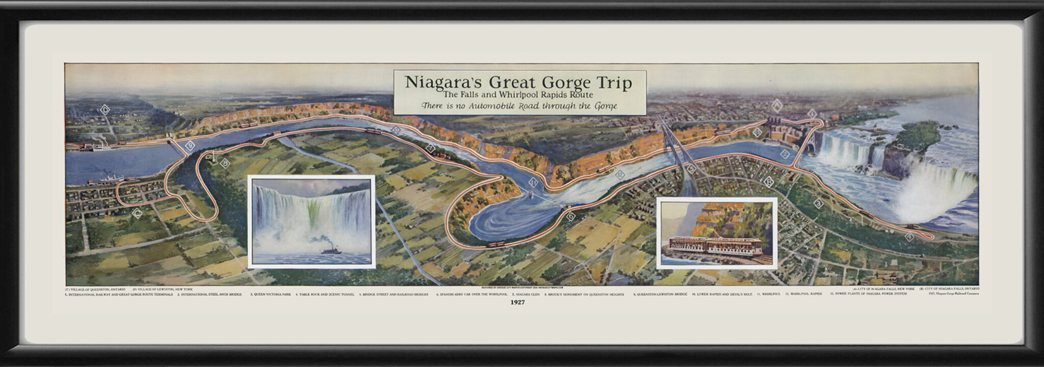 Niagara Falls 1928 Restored Map | Vintage City Maps