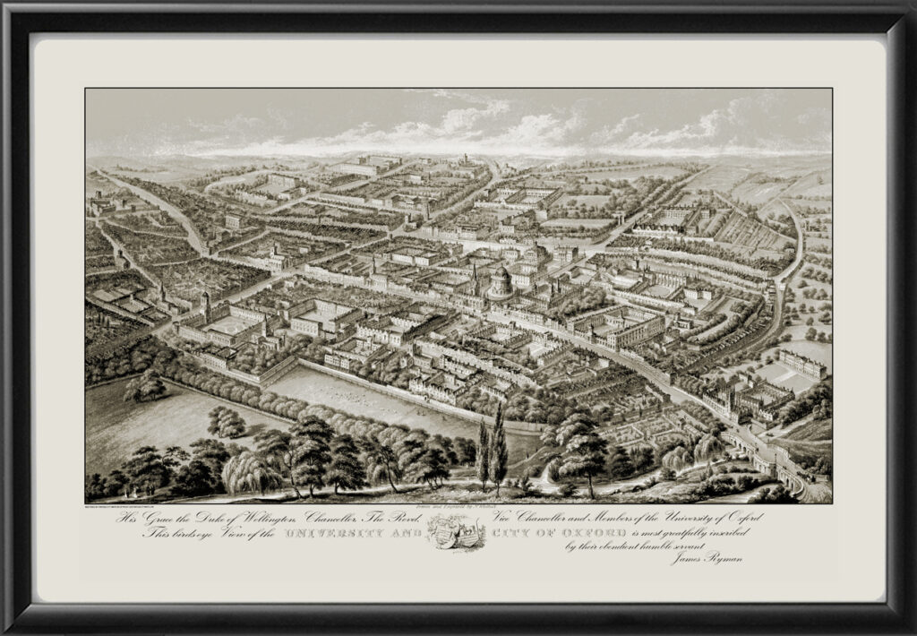 Oxford England 1850 Restored Map | Vintage City Maps