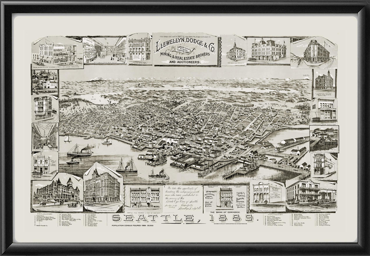 Seattle WA 1909 - Alaska-Yukon-Pacific Exposition Restored Map ...