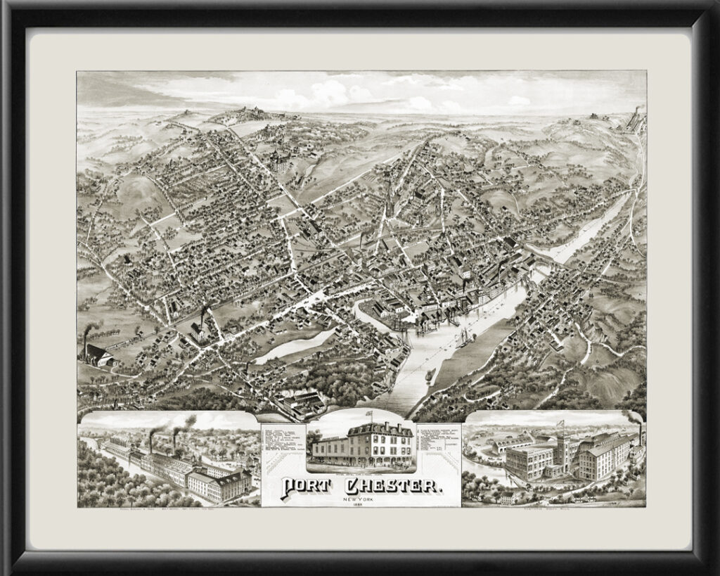 Port Chester NY 1882 Restored Map | Vintage City Maps
