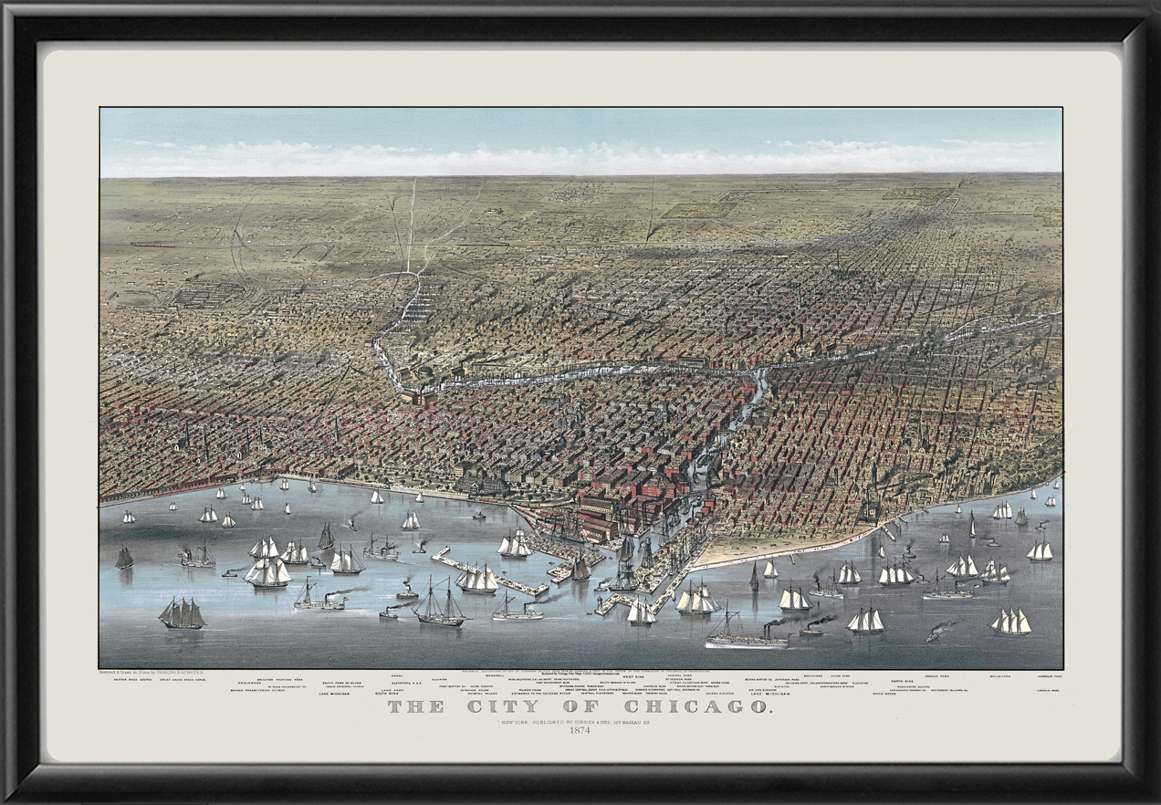 Chicago IL 1871 #3 Restored Map | Vintage City Maps