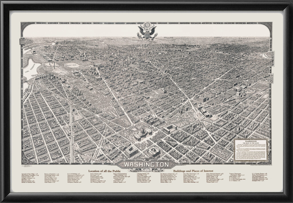 Washington DC 1923 Restored Map | Vintage City Maps