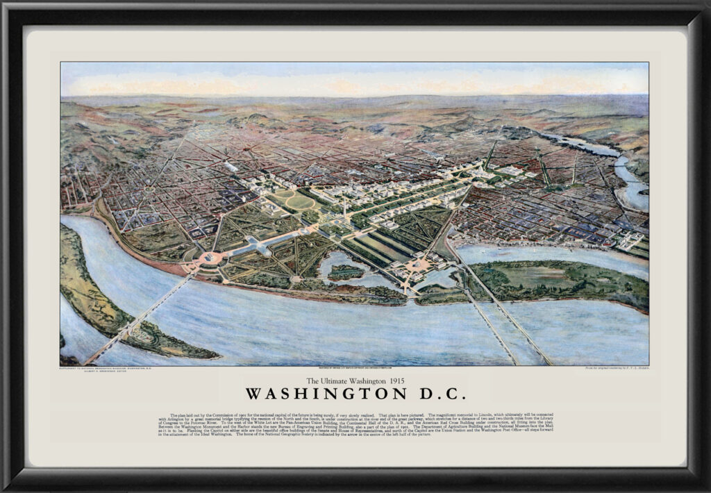 Washington DC 1915 Restored Map | Vintage City Maps