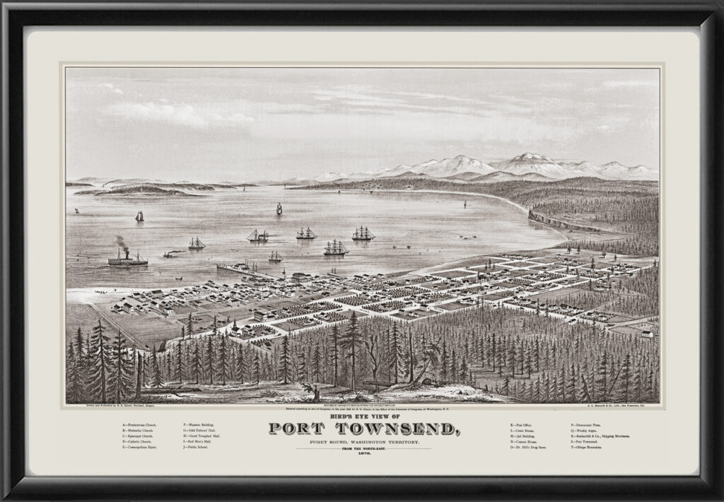 Port Townsend WA 1878 Restored Map | Vintage City Maps