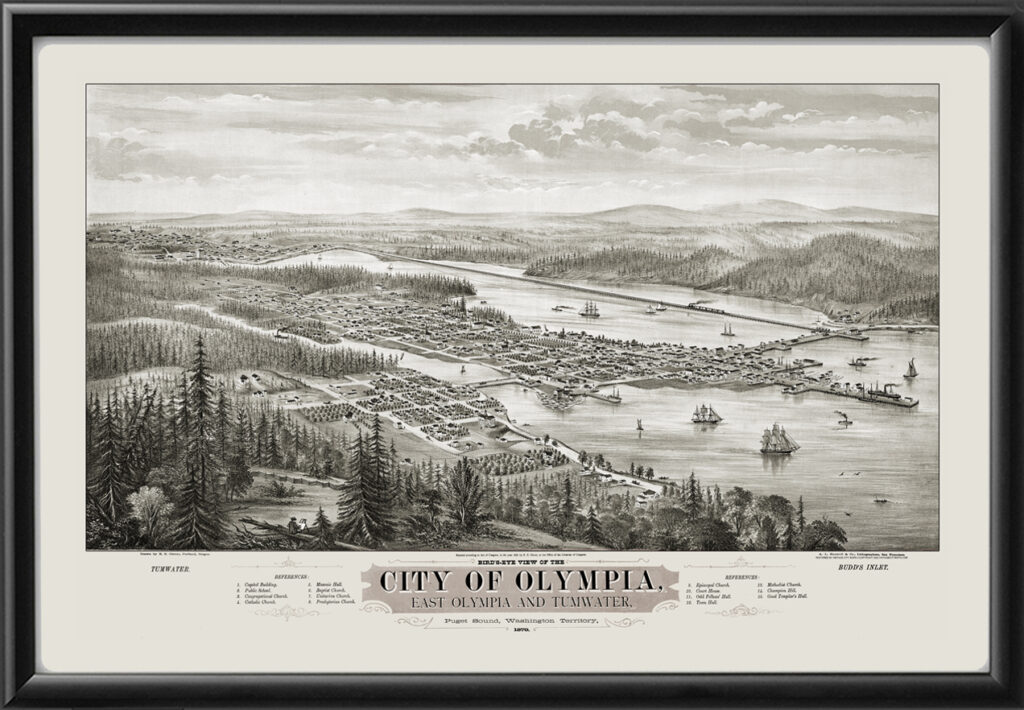 Olympia WA 1879 Restored Map | Vintage City Maps