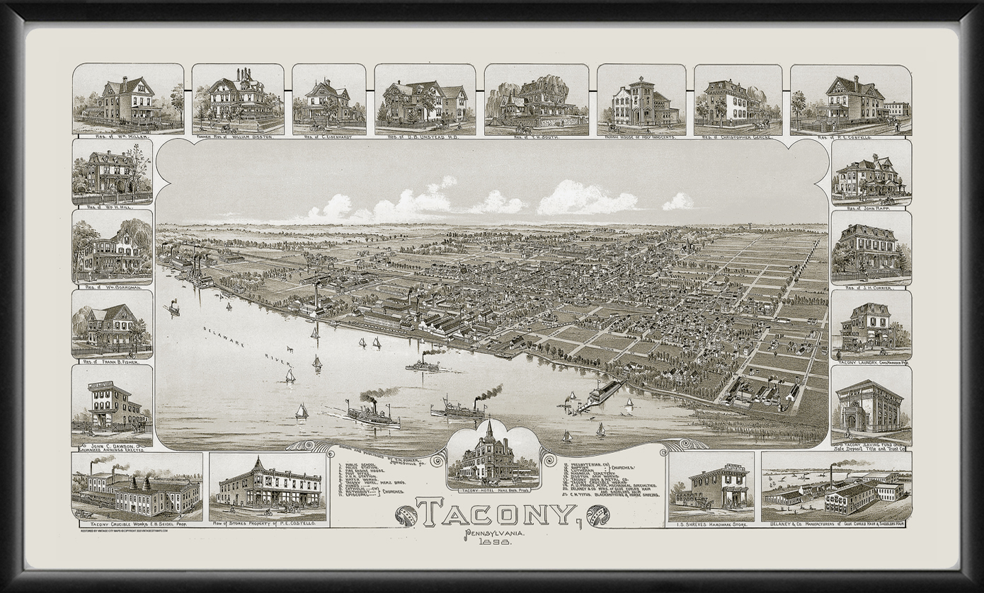 Tacony PA 1898 Restored Map | Vintage City Maps