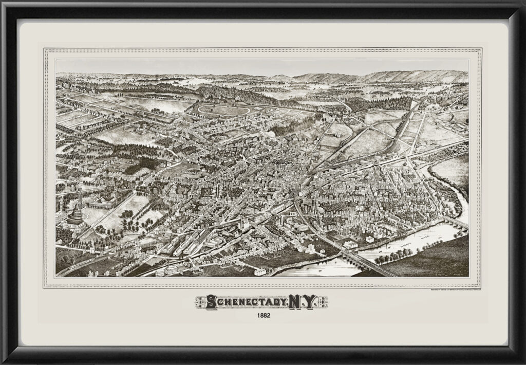Schenectady NY 1882 Restored Map | Vintage City Maps