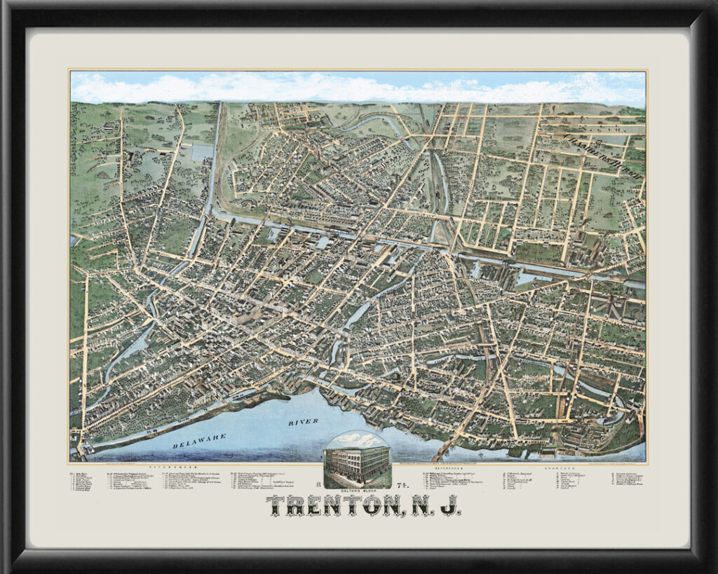 Trenton NJ 1874 Restored Map | Vintage City Maps