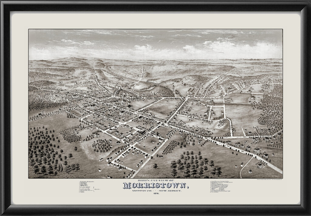 Morristown NJ 1876 Restored Map | Vintage City Maps