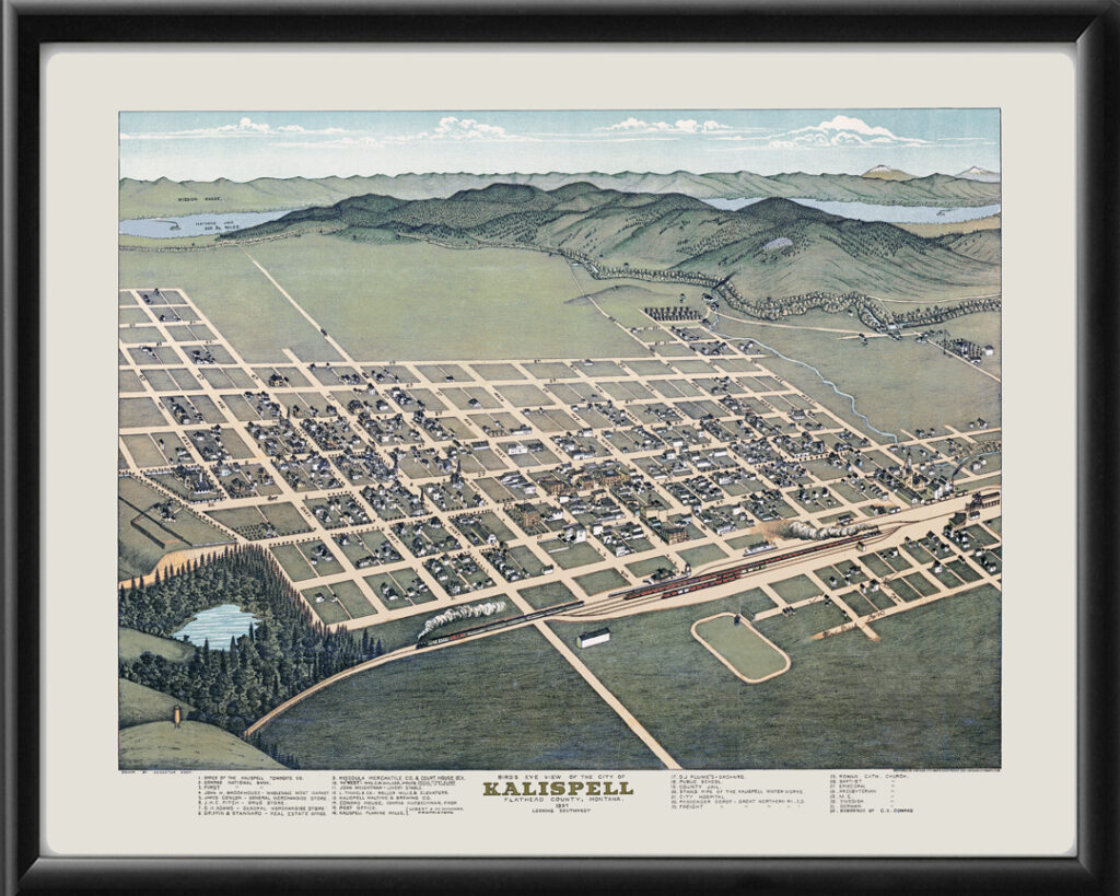 Kalispell MT 1897 Restored Map | Vintage City Maps