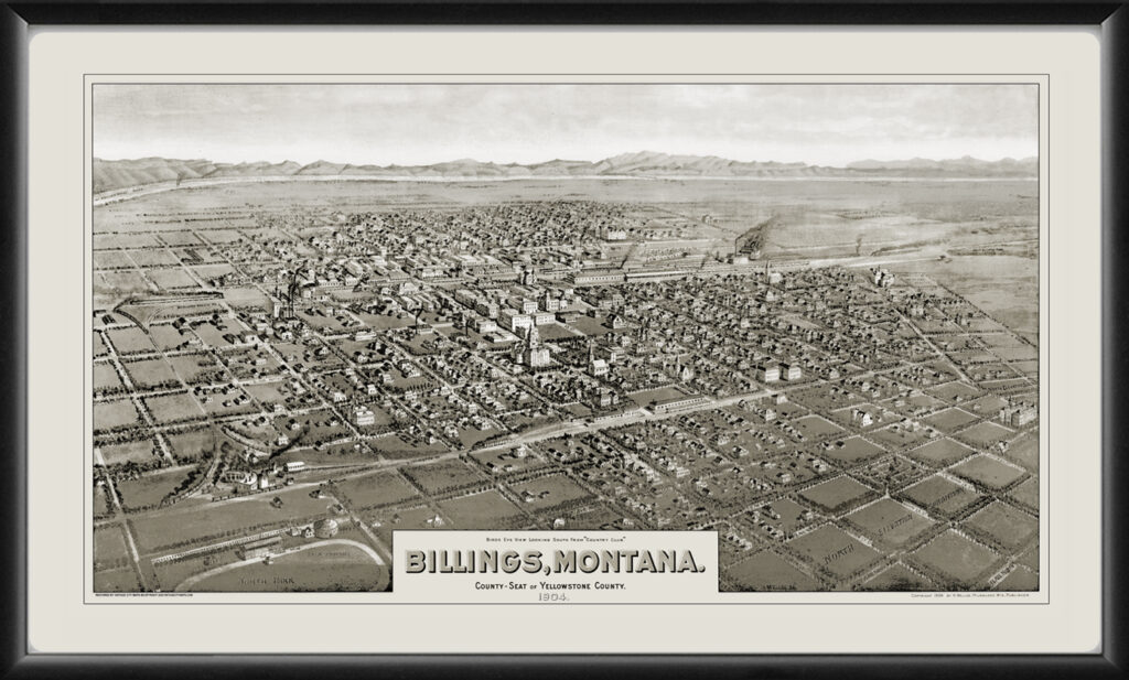 Billings MT 1904 Restored Map | Vintage City Maps