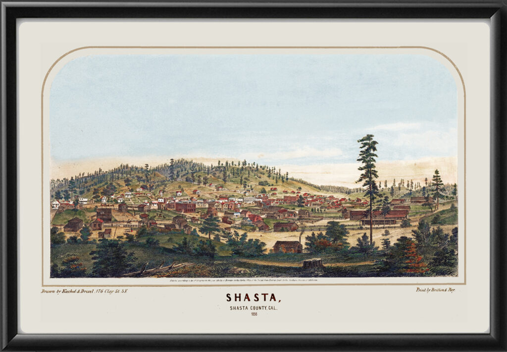 Shasta CA 1856 Restored Map | Vintage City Maps