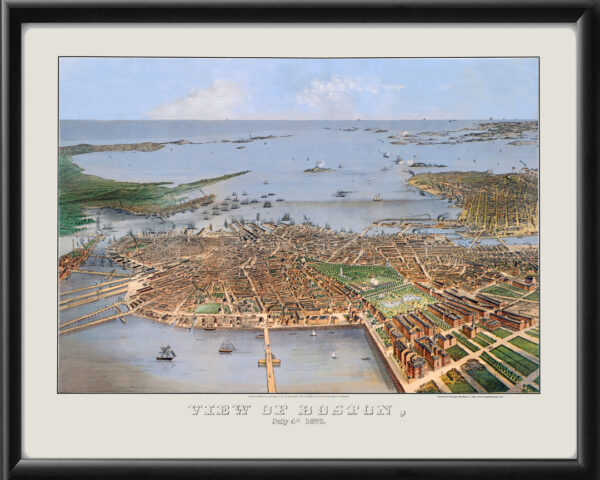 Boston MA 1857 Restored Map | Vintage City Maps