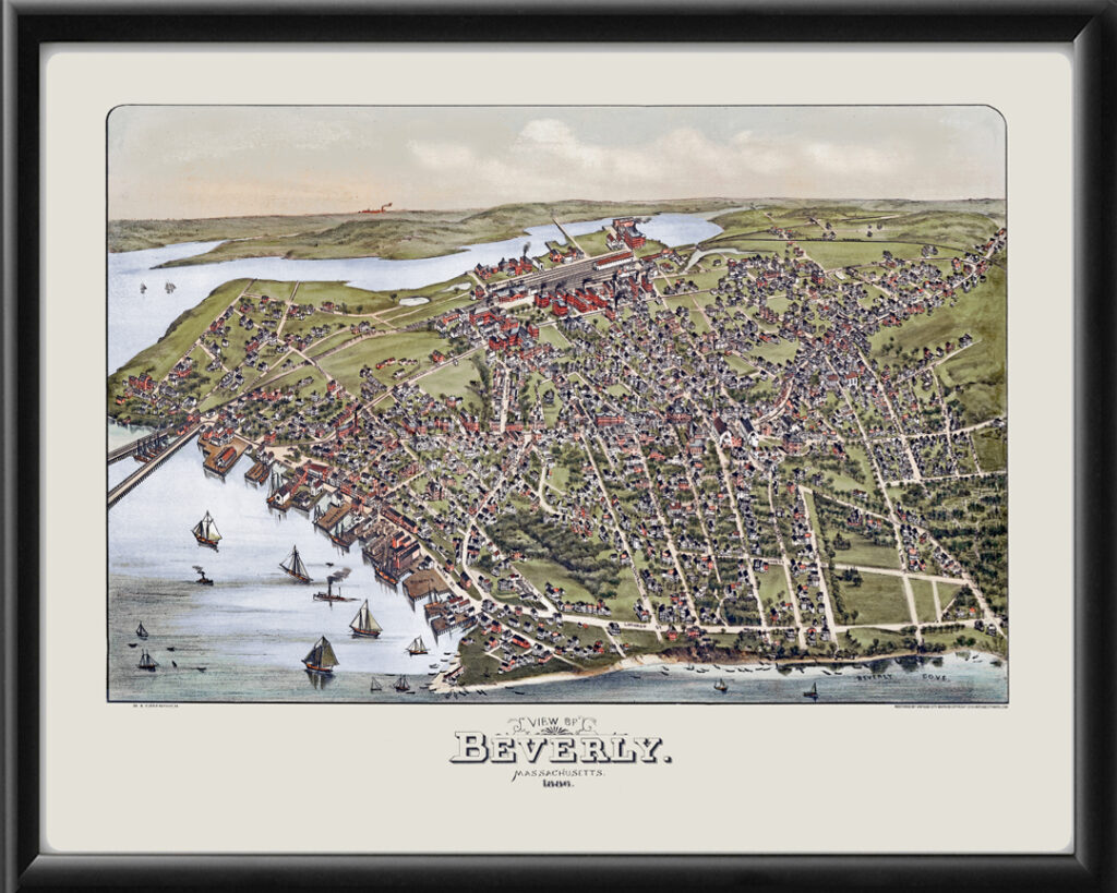 Beverly MA 1886 Restored Map | Vintage City Maps