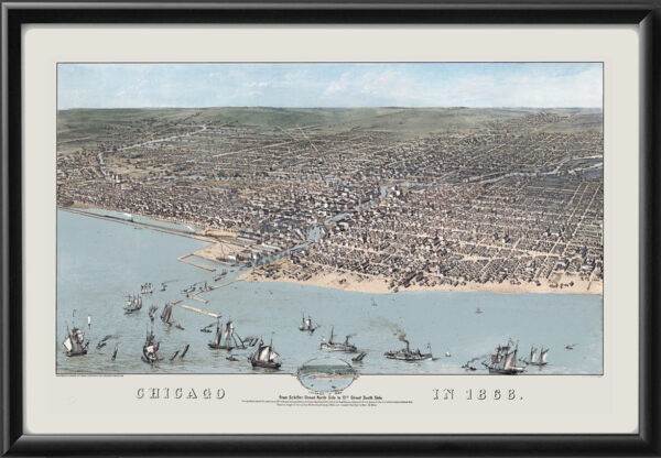 Chicago IL 1879 Restored Map | Vintage City Maps