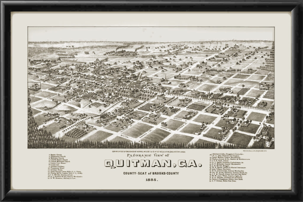 Quitman GA 1885 | Vintage City Maps - Restored Bird's Eye Views