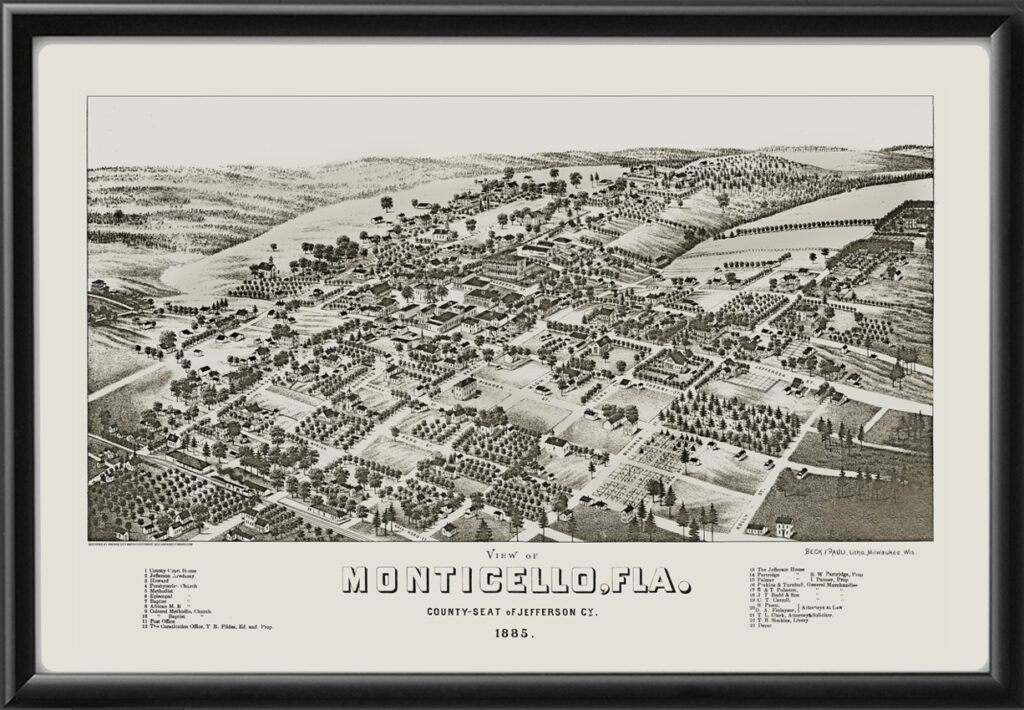 Montecello FL 1885 Restored Map | Vintage City Maps