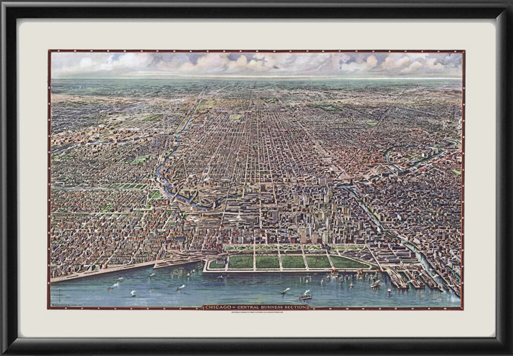 Chicago IL 1889 Restored Map | Vintage City Maps