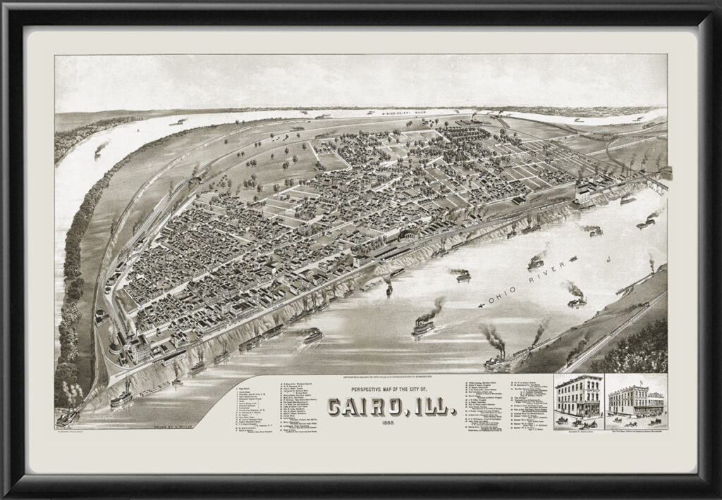 Cairo IL 1888 | Vintage City Maps - Restored Bird's Eye Views