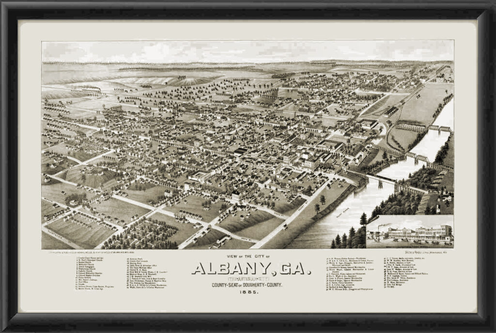 Albany GA 1885 | Vintage City Maps - Restored City Views