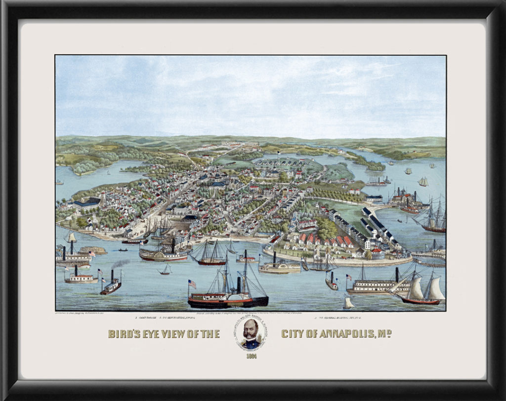 Annapolis MD 1864 Restored Map | Vintage City Maps