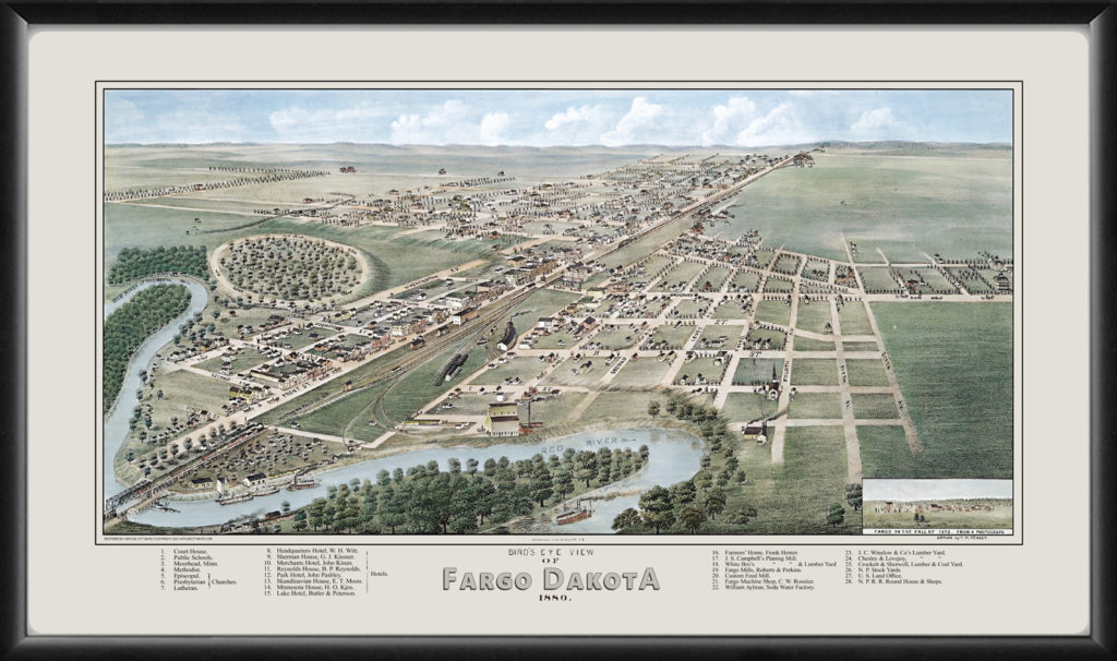 Fargo ND 1880 Restored Map | Vintage City Maps