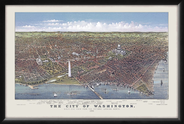 Washington DC 1892 Restored Map | Vintage City Maps