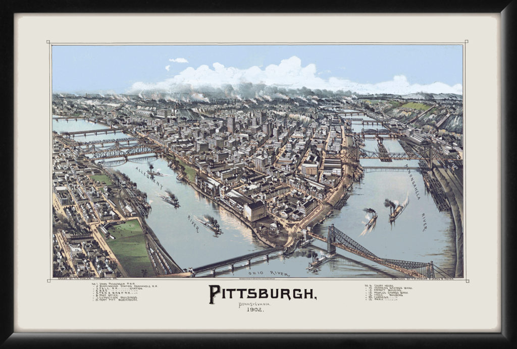 Pittsburgh PA 1902 Restored Map | Vintage City Maps