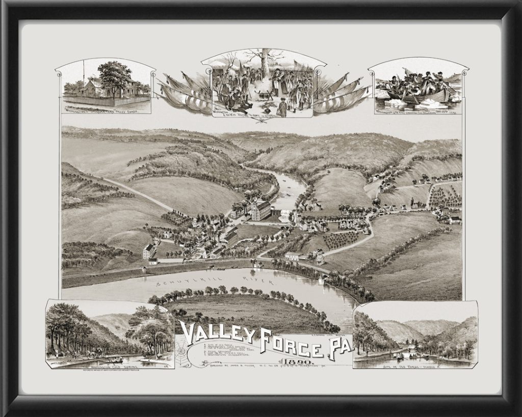 Valley Forge PA 1890 - Vintage City Maps, Restored Maps
