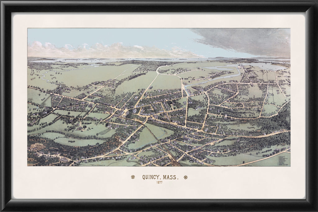 Quincy MA 1877 Restored Map | Vintage City Maps