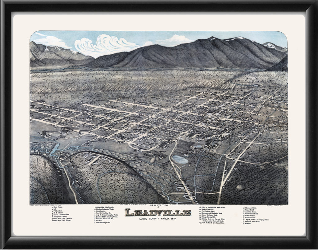 Leadville CO 1879 Restored Map | Vintage City Maps