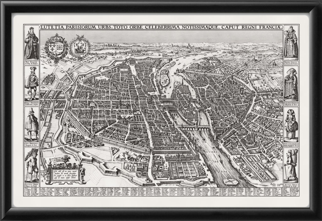 Versailles France 1860 Restored Map | Vintage City Maps