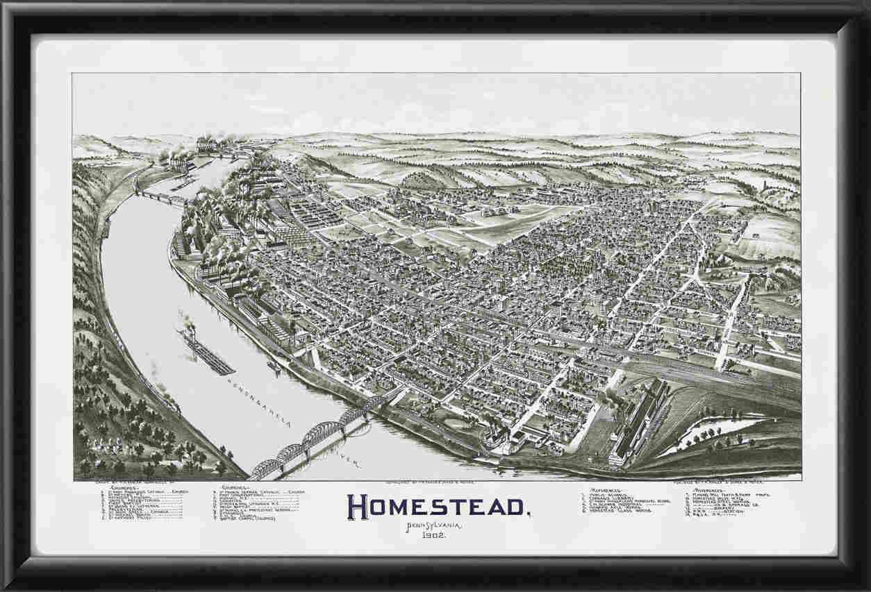 Homestead PA 1902 Restored Map | Vintage City Maps