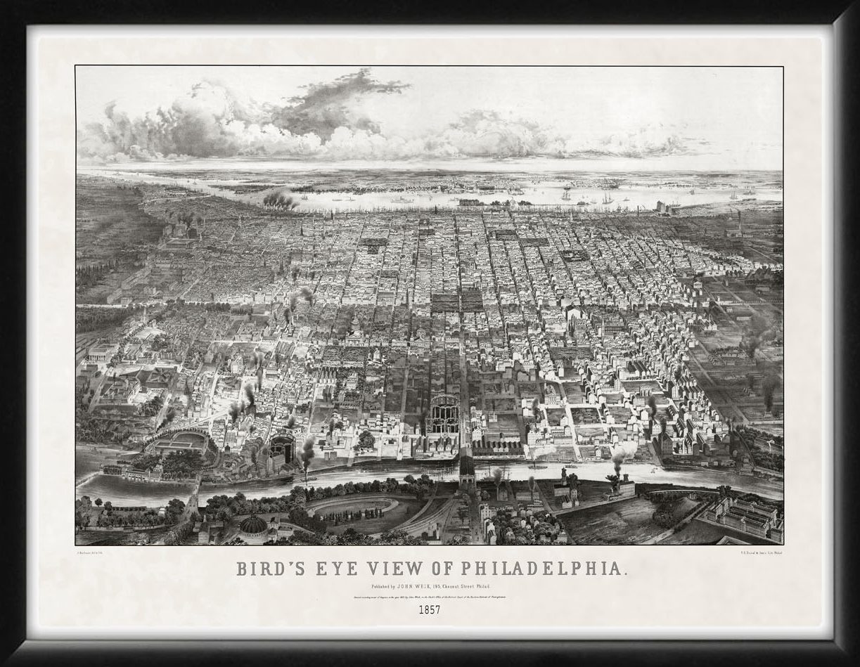 Philadelphia PA 1840 - Navy Yard Restored Map | Vintage City Maps