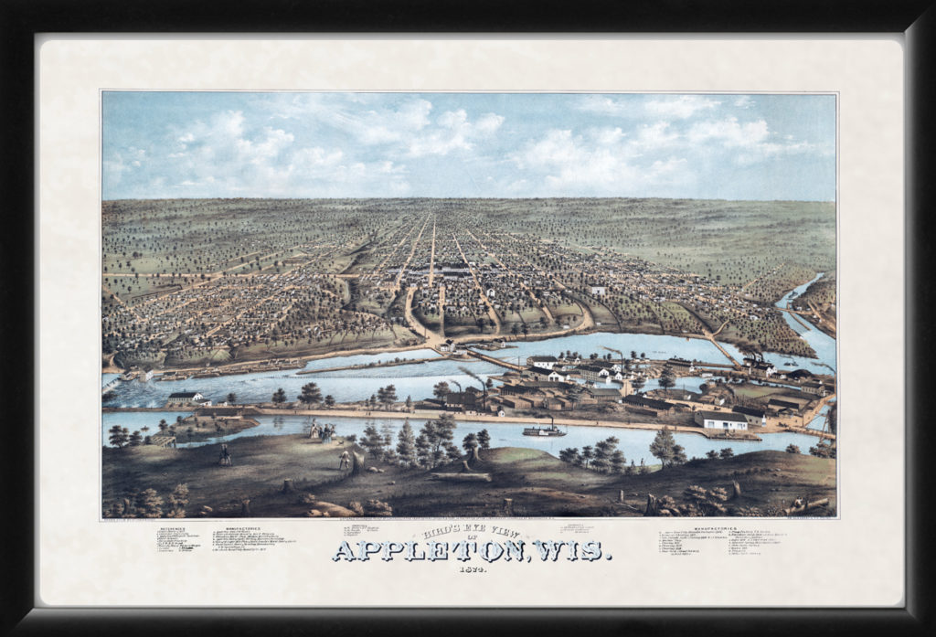 Appleton WI 1874 Restored Map | Vintage City Maps