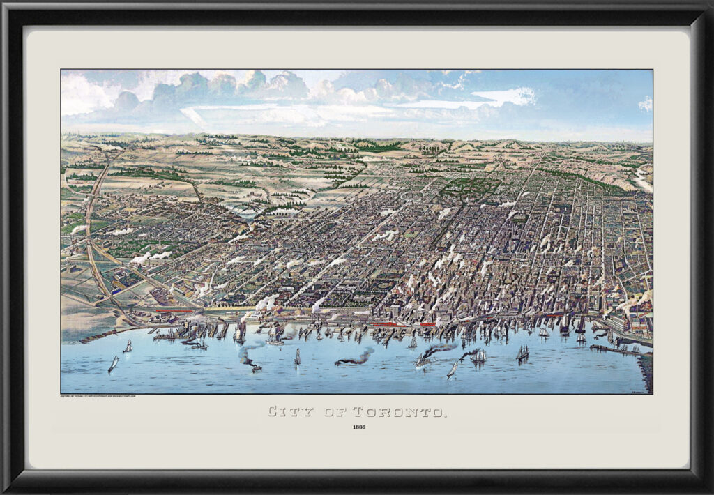 Toronto Canada 1886 | Vintage City Maps - Restored Bird's Eye Views