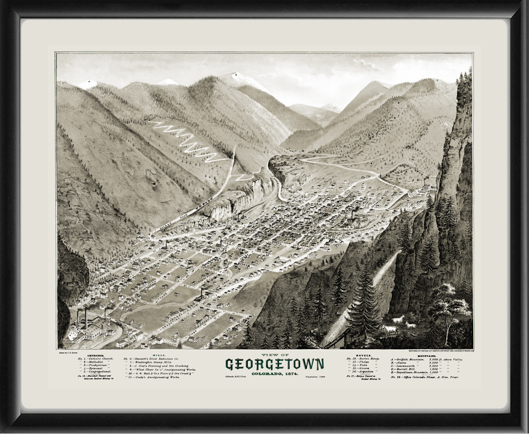 Georgetown DE 1885 (Color) Restored Map | Vintage City Maps