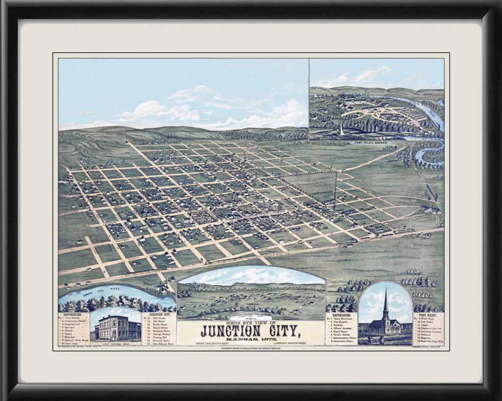 Topeka KS 1887 Restored Map | Vintage City Maps