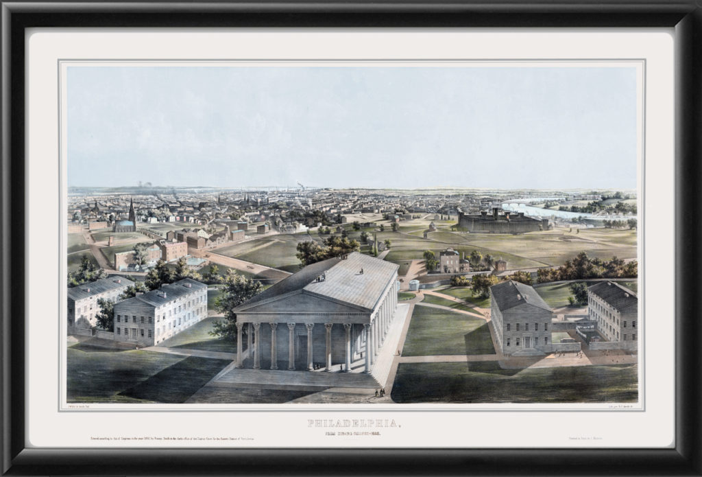 Girard College, Philadelphia PA 1850 Restored Map | Vintage City Maps