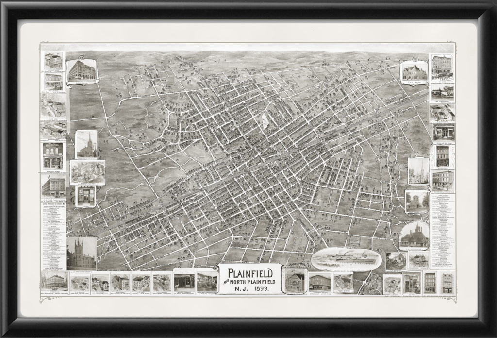 Plainfield NJ 1899 Restored Map | Vintage City Maps
