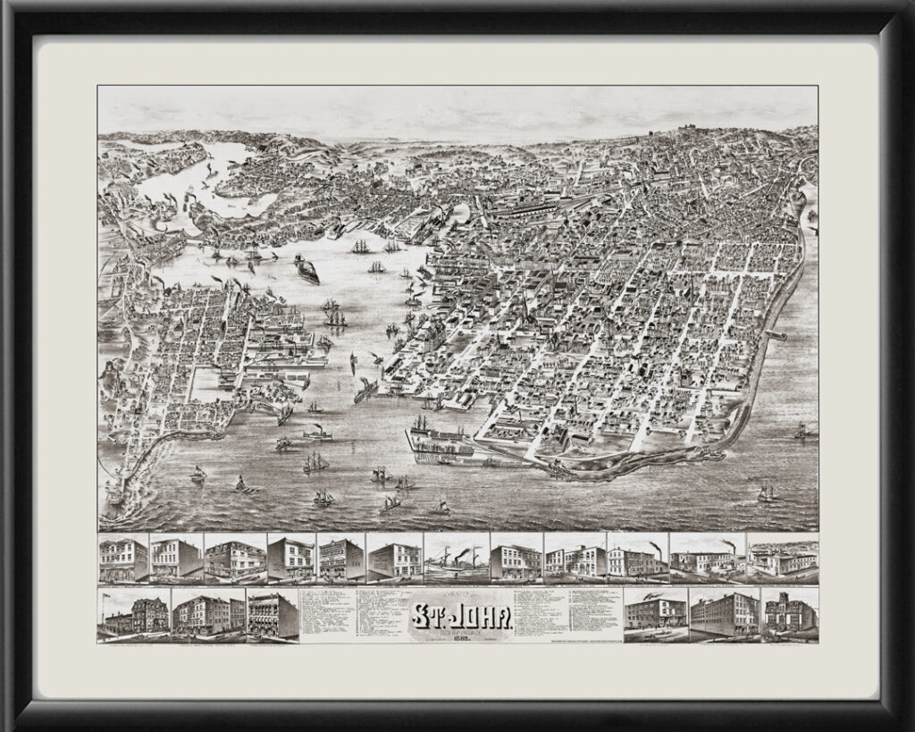 Saint John New Brunswick 1882 - Vintage City Maps