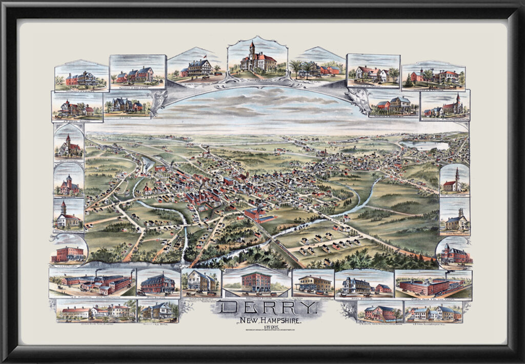 Derry NH 1898 Restored Map | Vintage City Maps