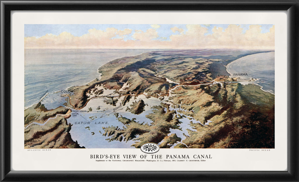 Panama Canal 1912 Restored Map | Vintage City Maps
