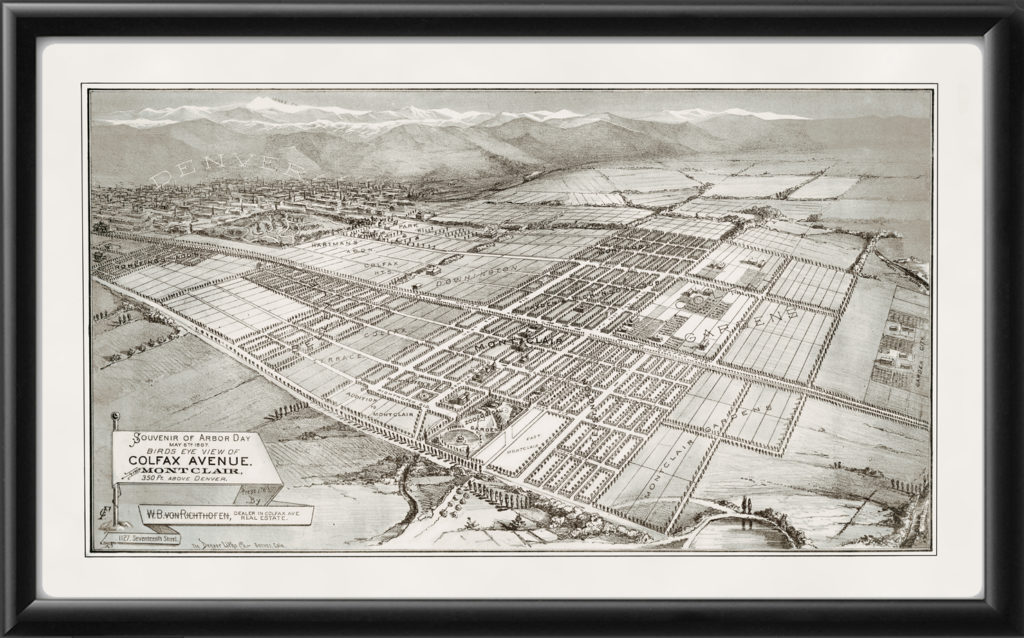 Denver CO 1887 Restored Map | Vintage City Maps