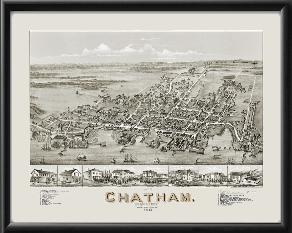 Chatham NB Canada 1881 Restored Map | Vintage City Maps