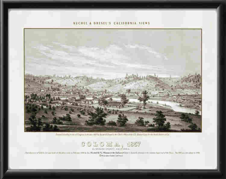 Coloma CA 1857 Restored Map | Vintage City Maps