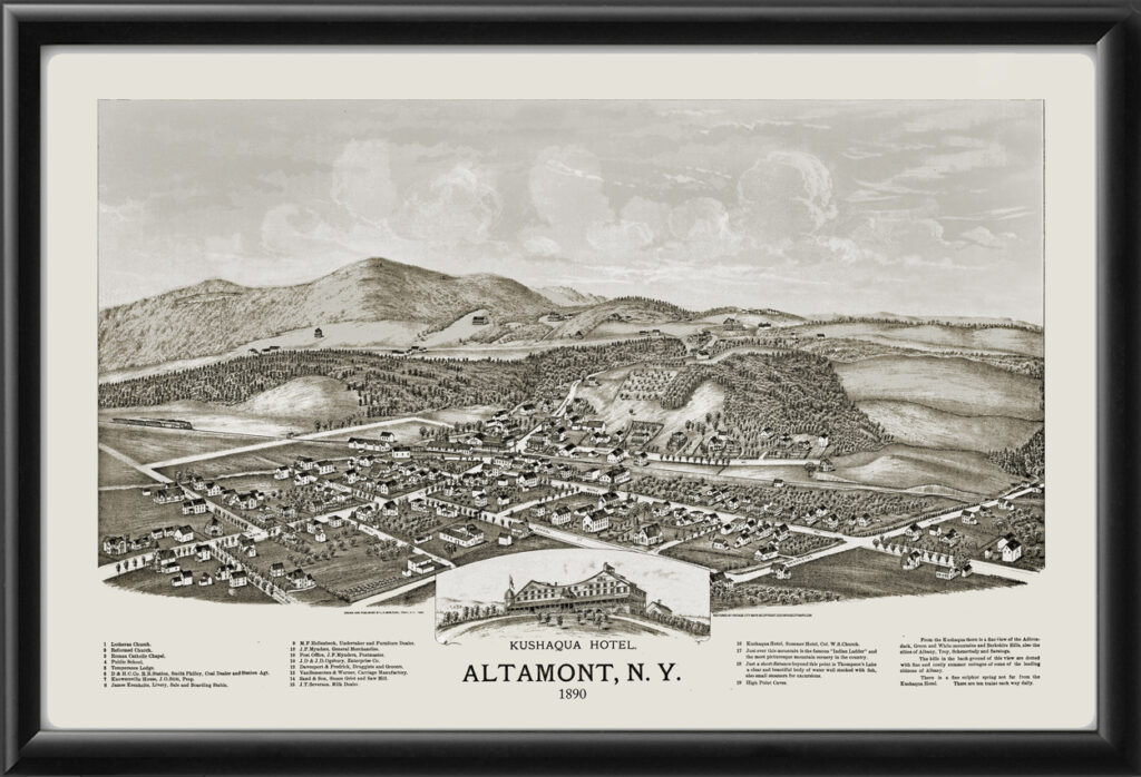 Altamont NY 1890 Restored Map | Vintage City Maps
